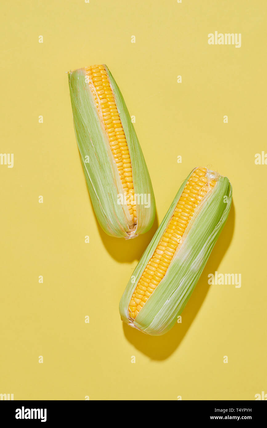 Creative layout made of corn. Flat lay. Food concept Stock Photo - Alamy