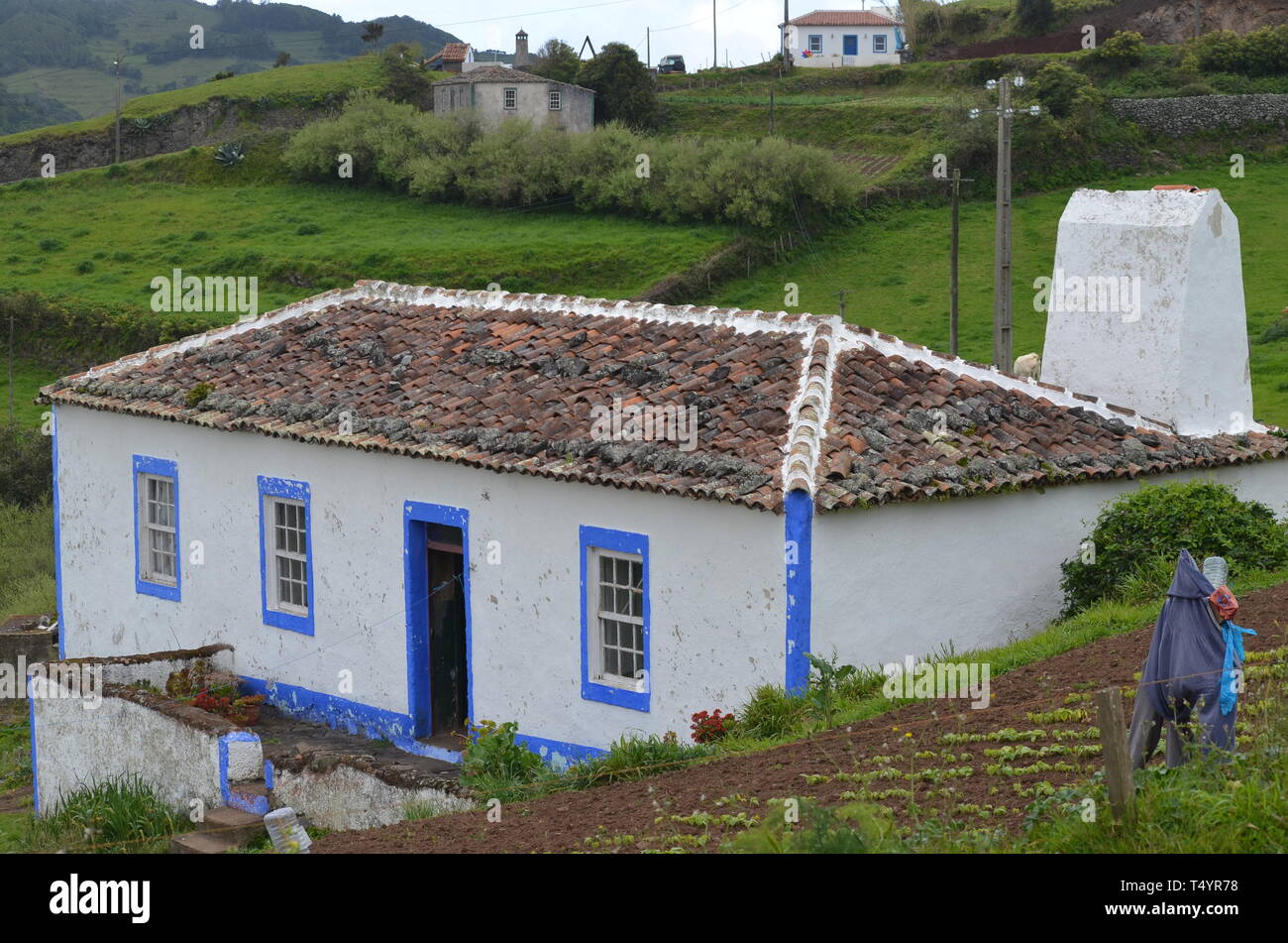 Traditional houses and rural landscapes in Santo Espirito, a small ...