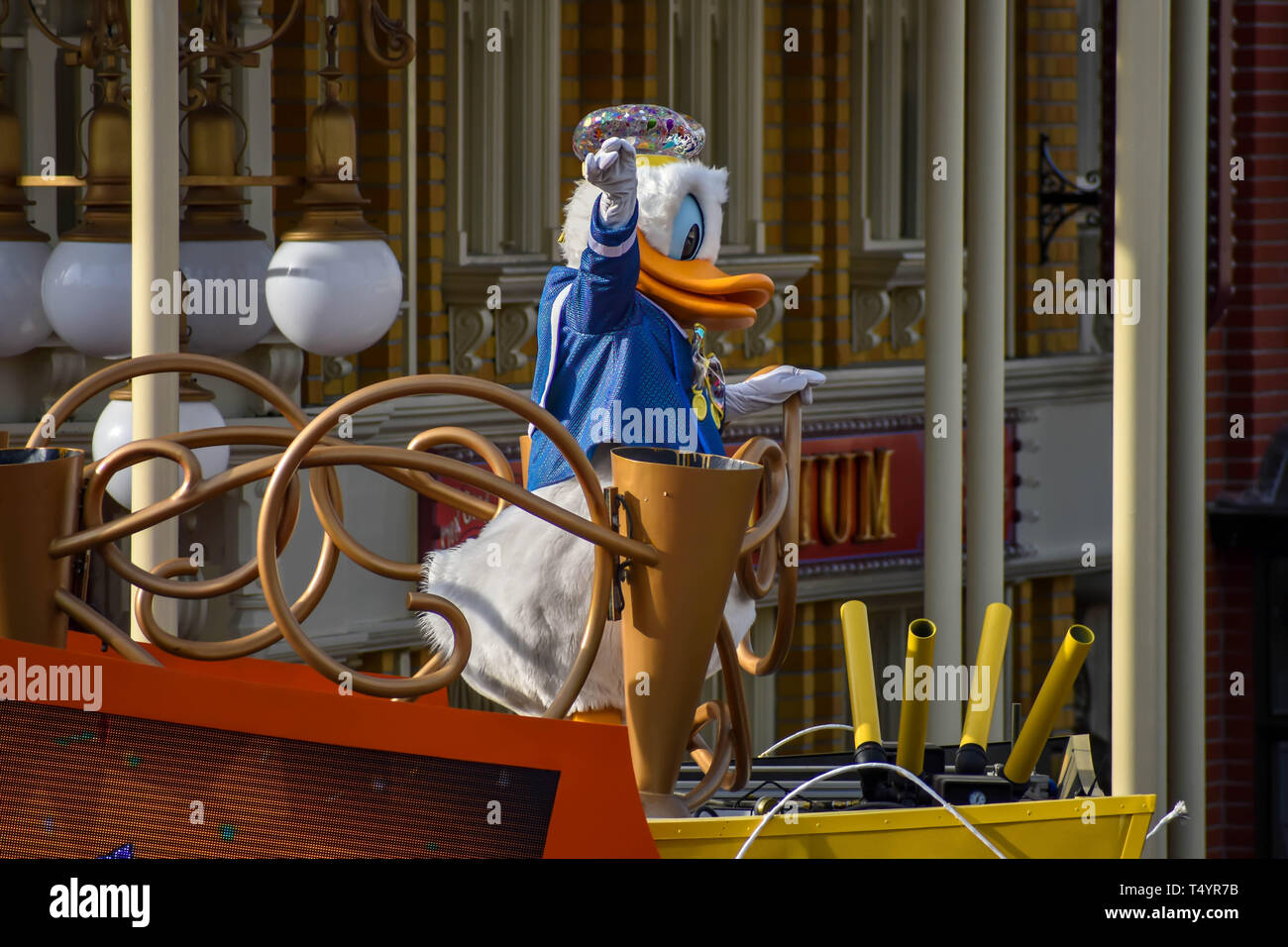 Orlando, Florida. April 02, 2019. Donald duck in Mickey and Minnie's ...