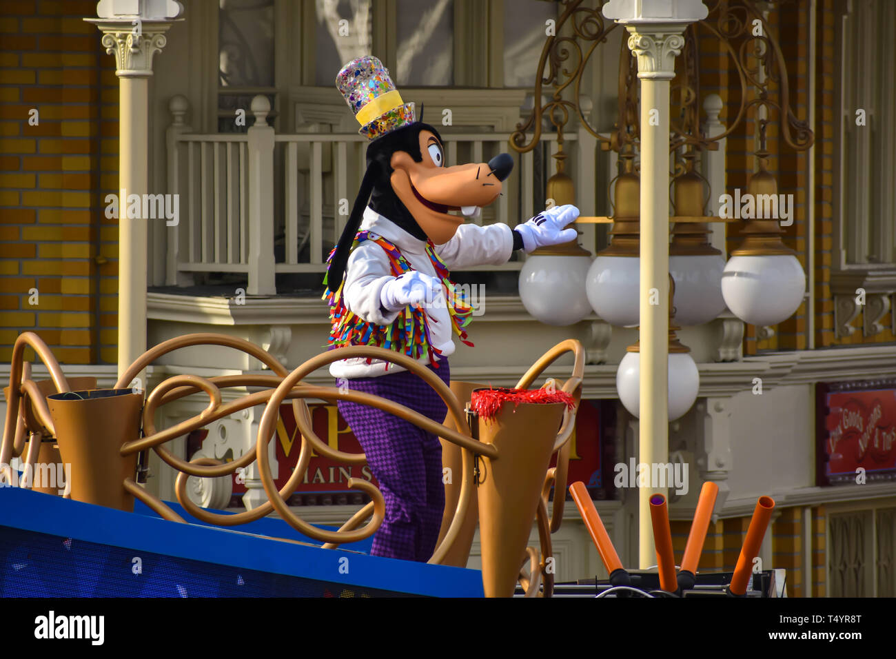 Orlando, Florida. April 02, 2019. Goofy in Mickey and Minnie's Surprise ...