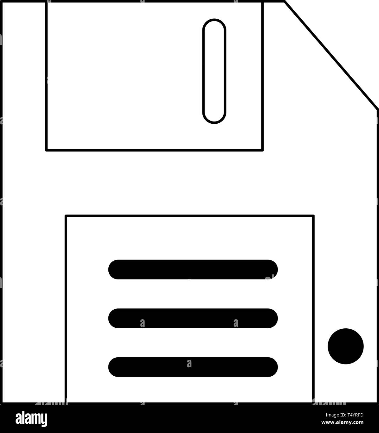 Diskette save symbol isolated in black and white Stock Vector Image ...