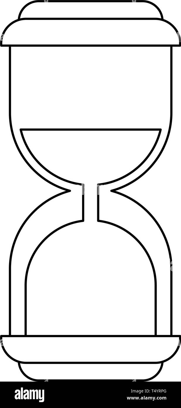 Hourglass antique timer symbol in black and white Stock Vector Image ...
