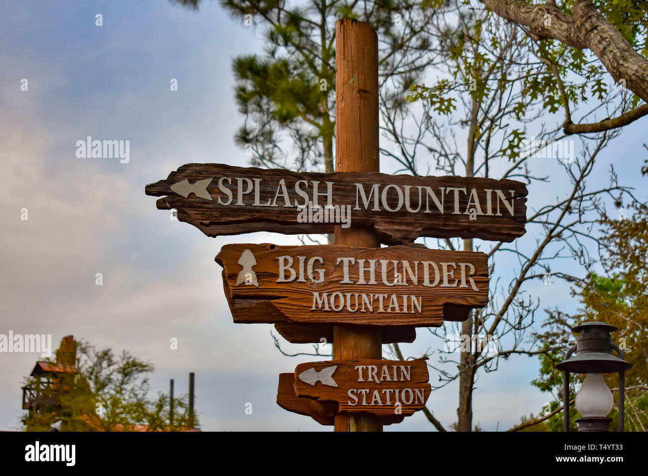 Orlando, Florida. March 19, 2019. Splash Mountain and Big Thunder ...