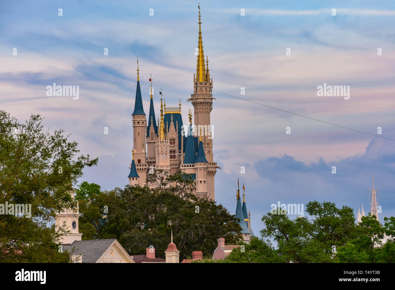 Disney Castle At Sunset