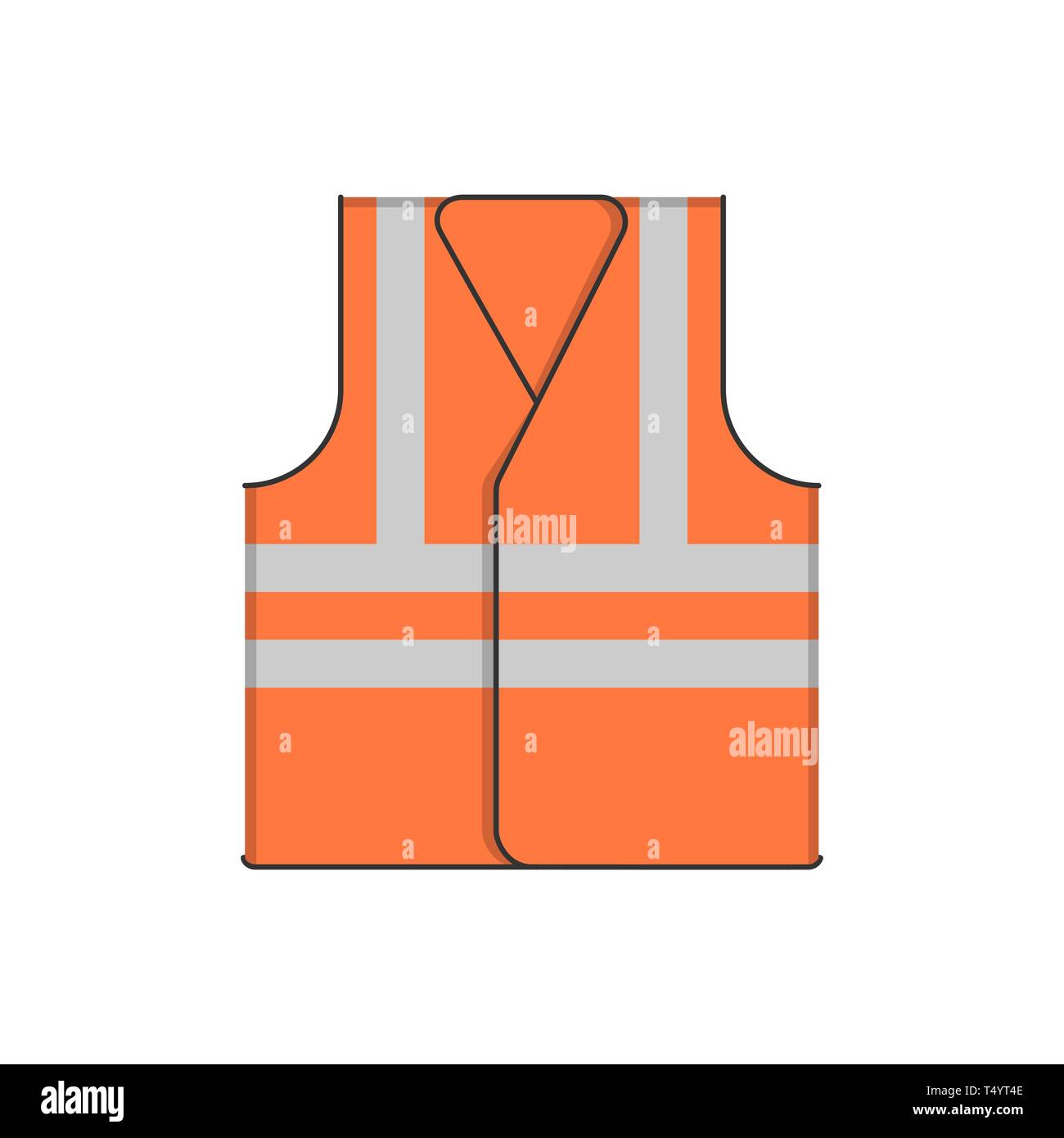 Safety orange vest is isolated on a white background. Vector ...