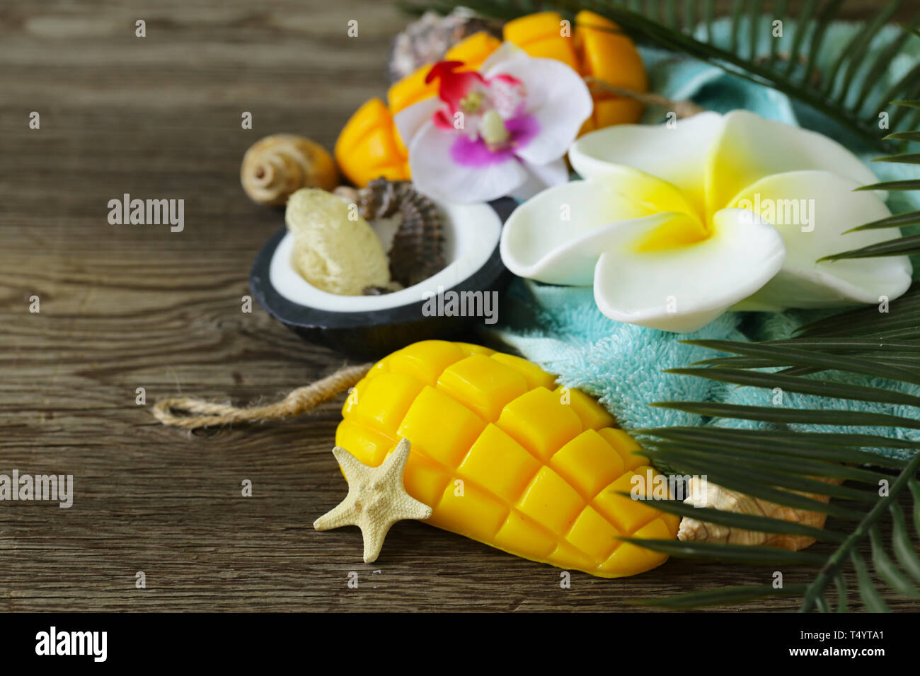 Thai fruit soap, tropical product Stock Photo - Alamy