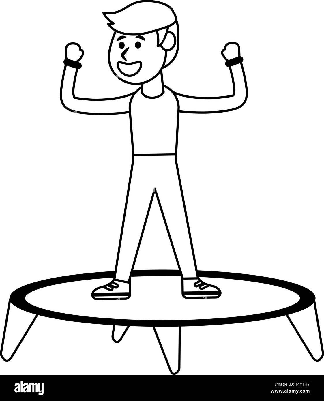 Trampoline Jump Black and White Stock Photos & Images - Alamy