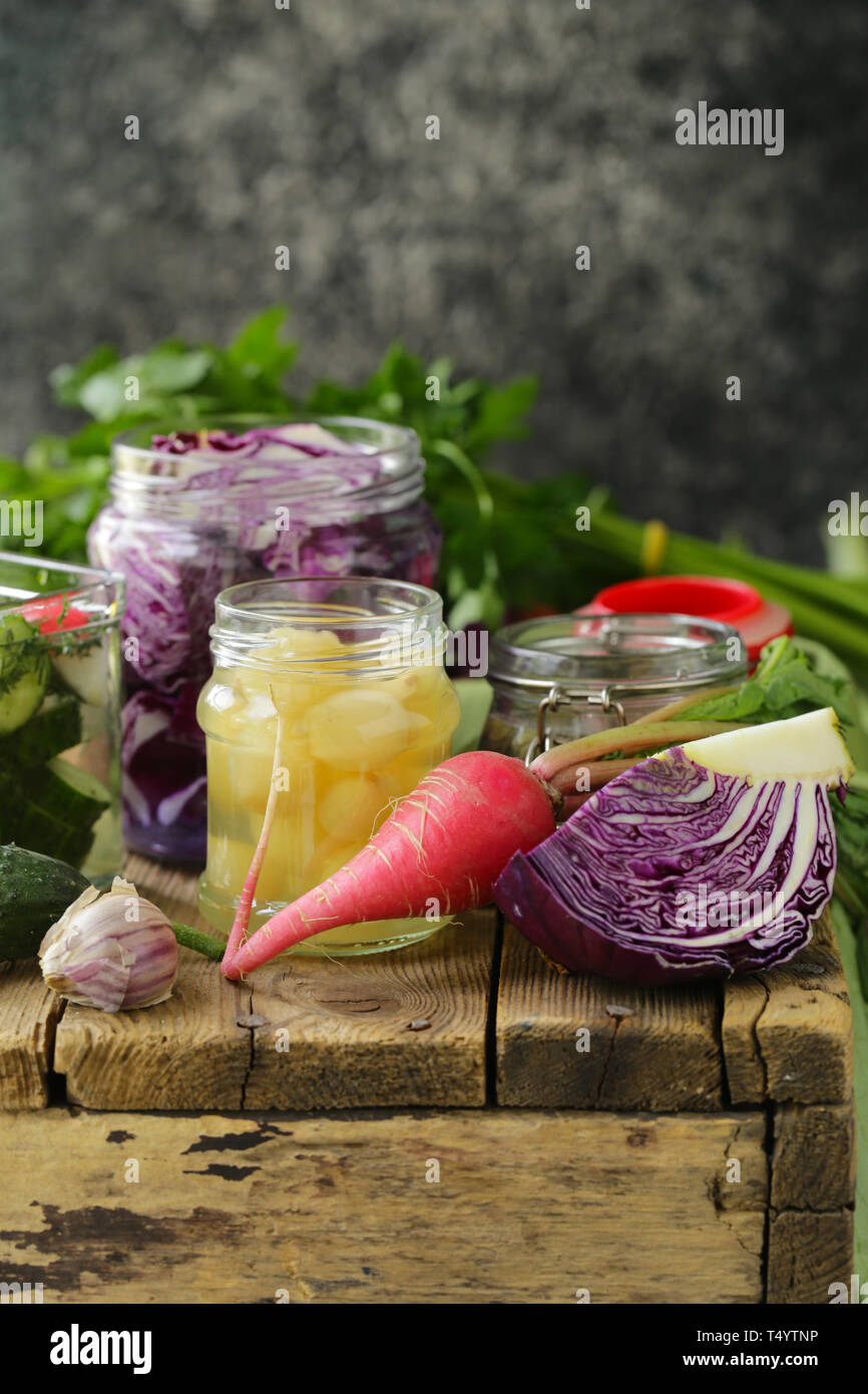 pickled vegetables, probiotic and fermentation Stock Photo - Alamy