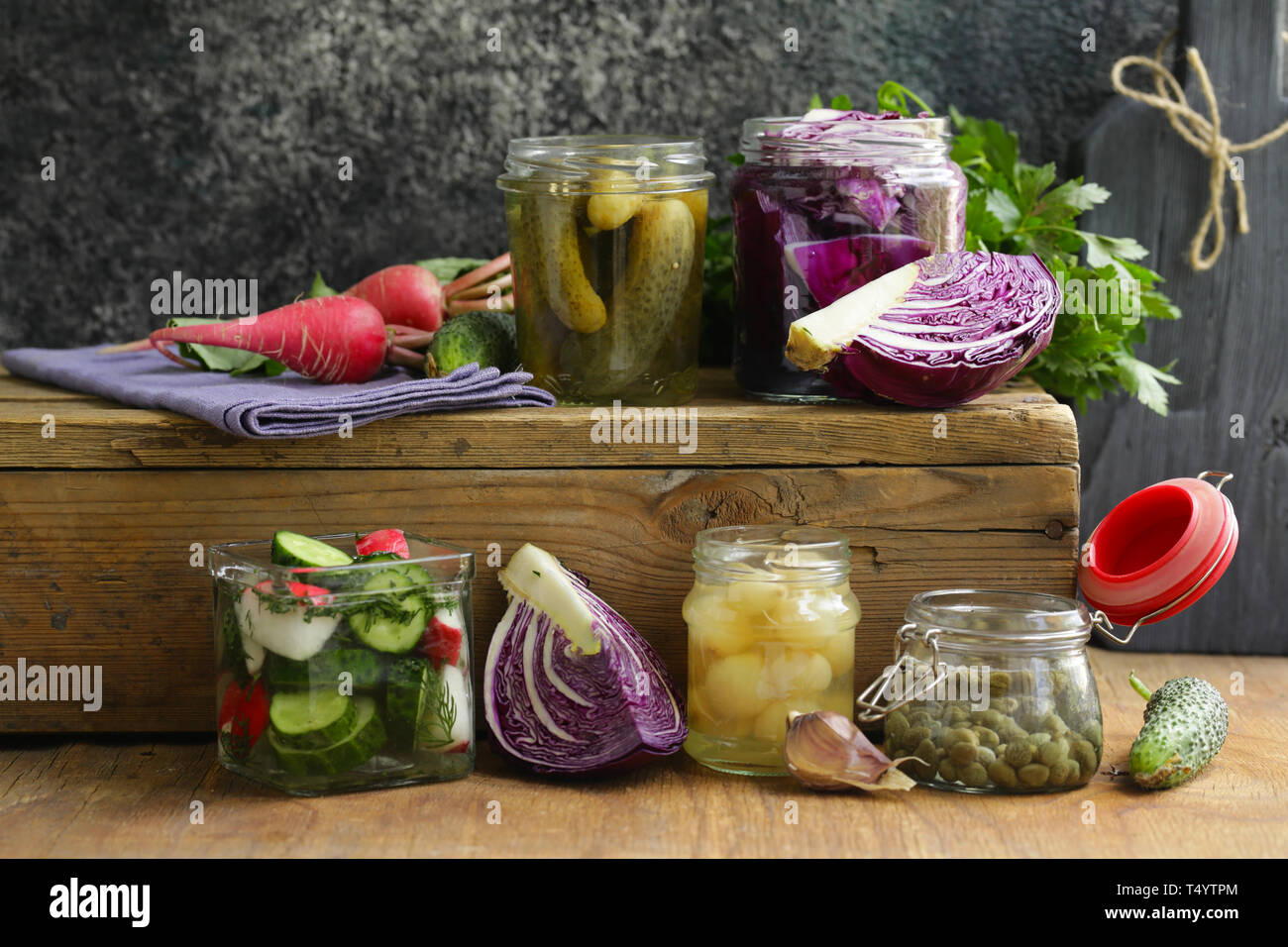 pickled vegetables, probiotic and fermentation Stock Photo - Alamy