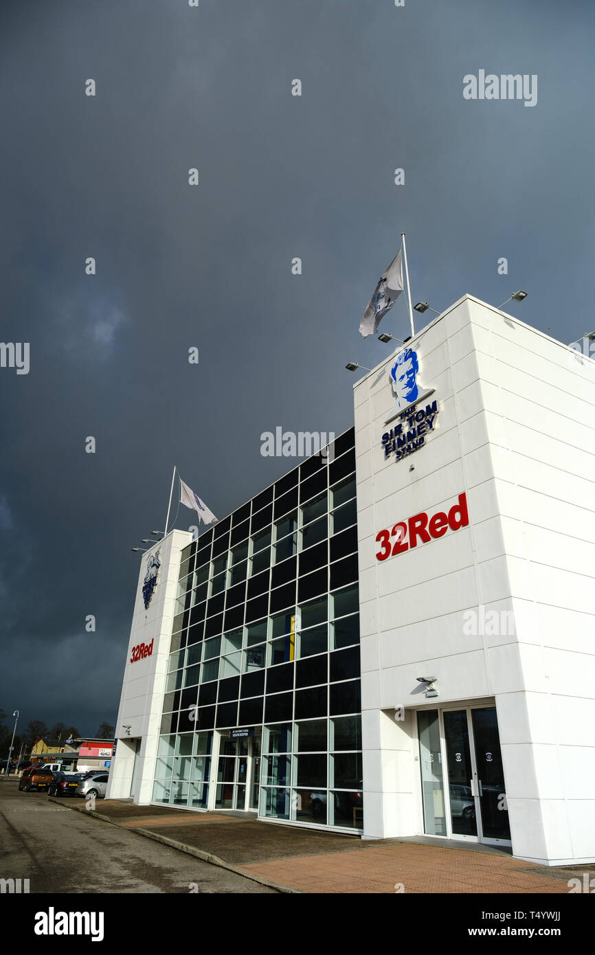 The Sir Tom Finney Stand at Deepdale Stadium home to Preston North End ...