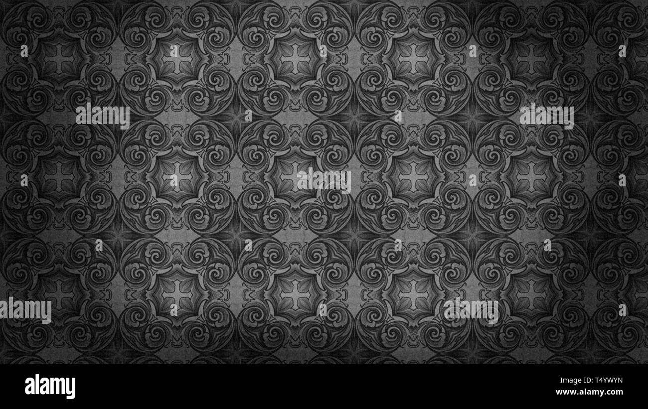 Vintage Floral Wallpaper Pattern Template Stock Photo - Alamy