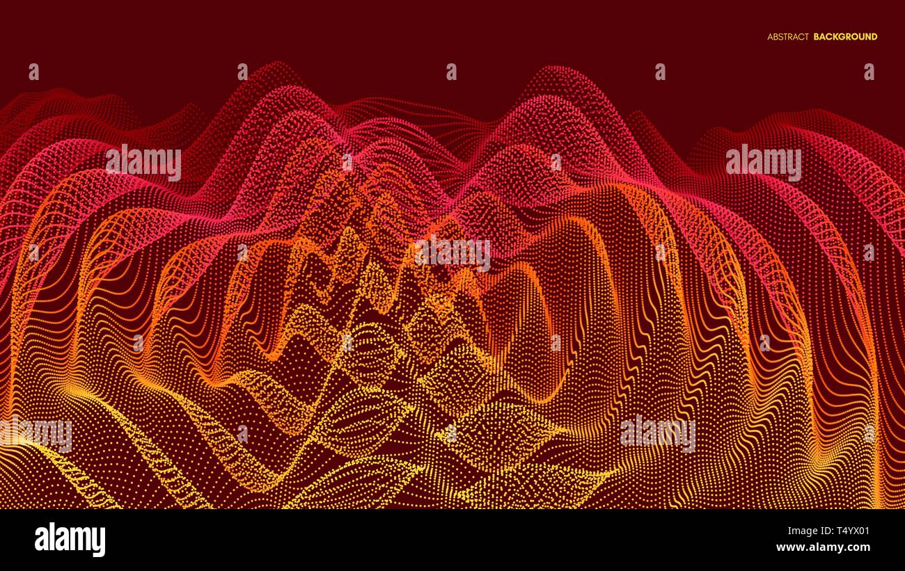 3D wavy background with ripple effect. Vector illustration with ...