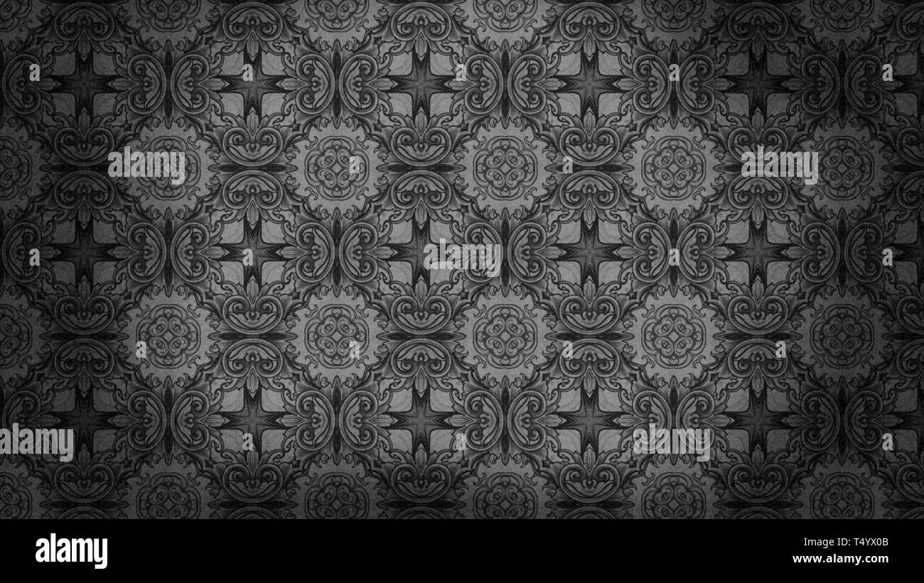 Elegant floral fractal design Black and White Stock Photos & Images - Alamy