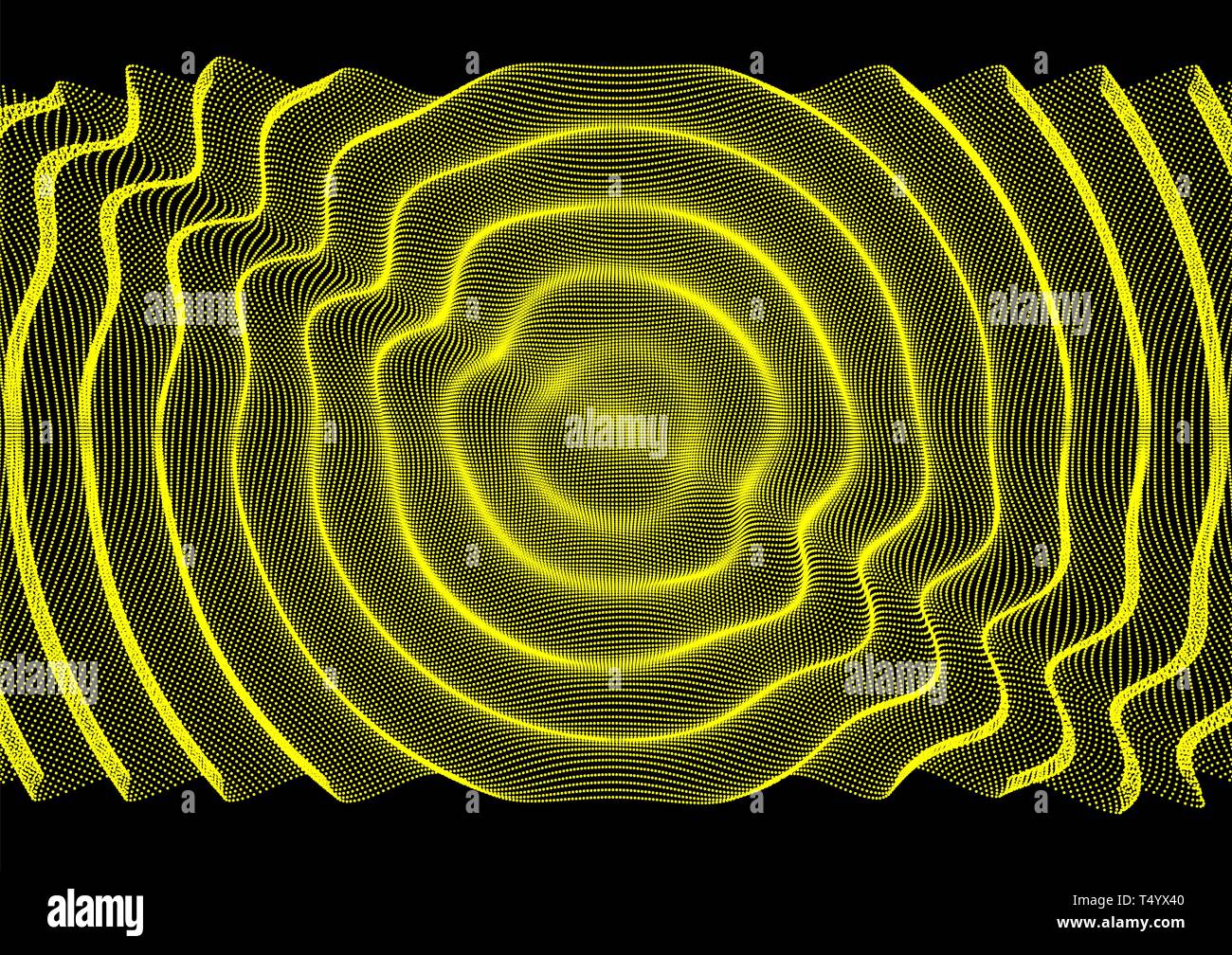 3D wavy background with ripple effect. Vector illustration with ...