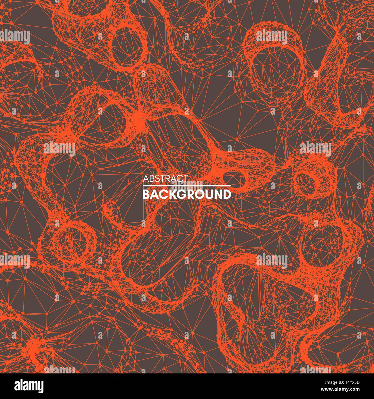 Lattice structure. Science or technology background. 3d grid surface ...