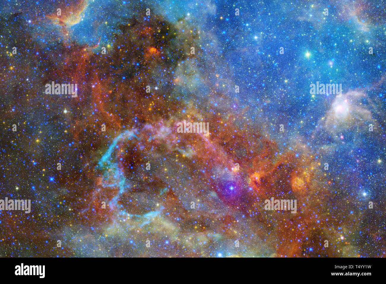 Beautiful nebula and bright stars in outer space, glowing mysterious ...