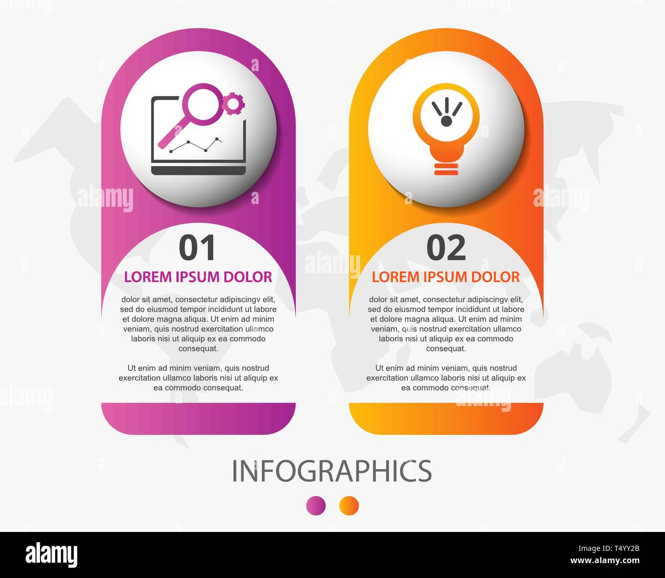 Vector infographic 3D template for two label, diagram, graph ...