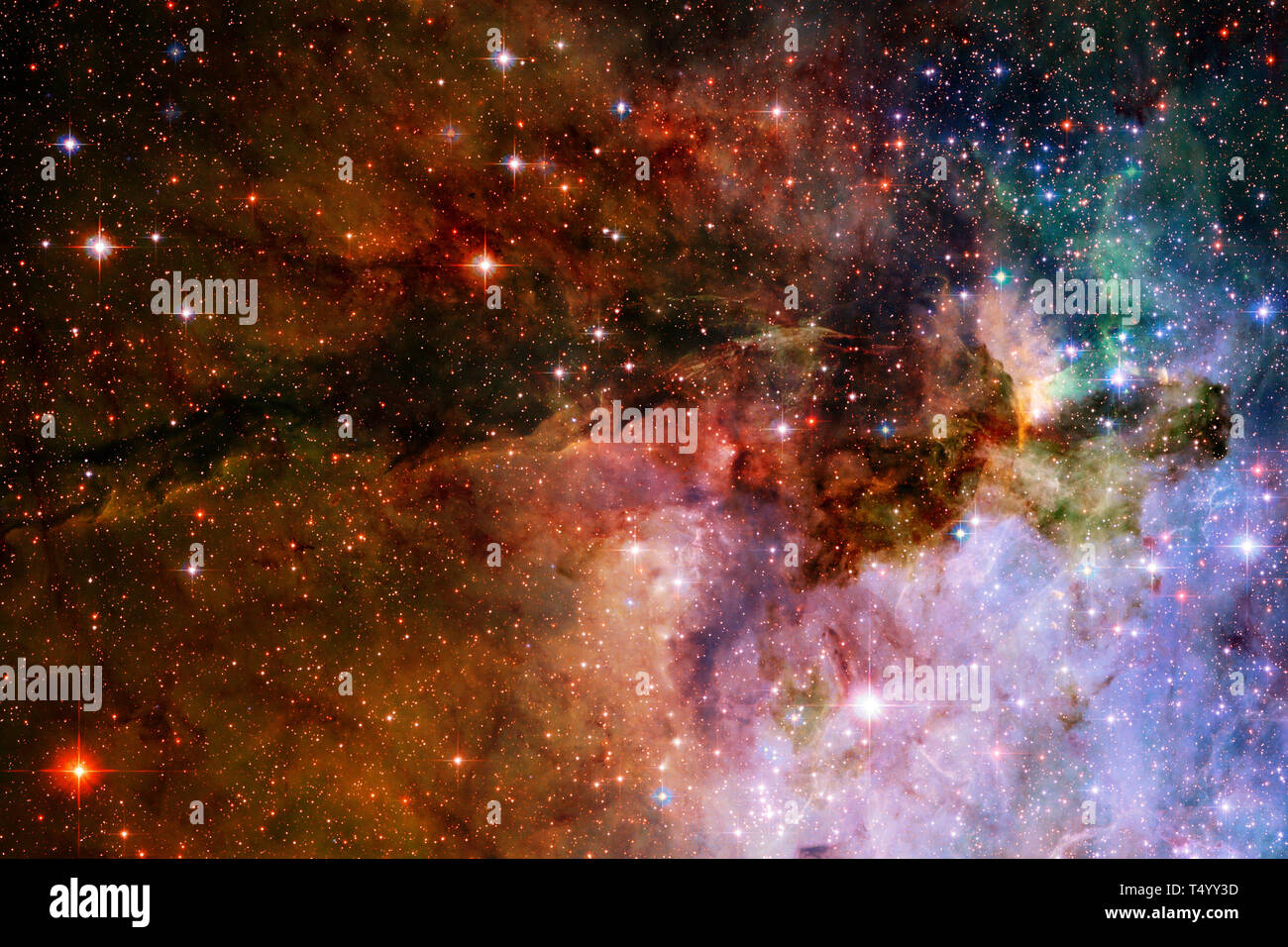 Galaxies, stars and nebulas in awesome space image. Colorful science ...