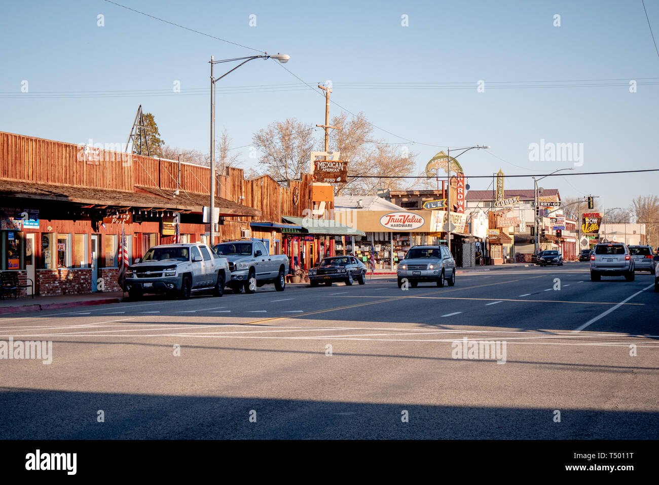 Typical street view in the historic village of Lone Pine - LONE PINE CA ...