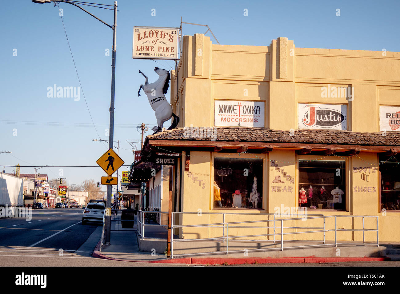 Typical street view in the historic village of Lone Pine - LONE PINE CA ...