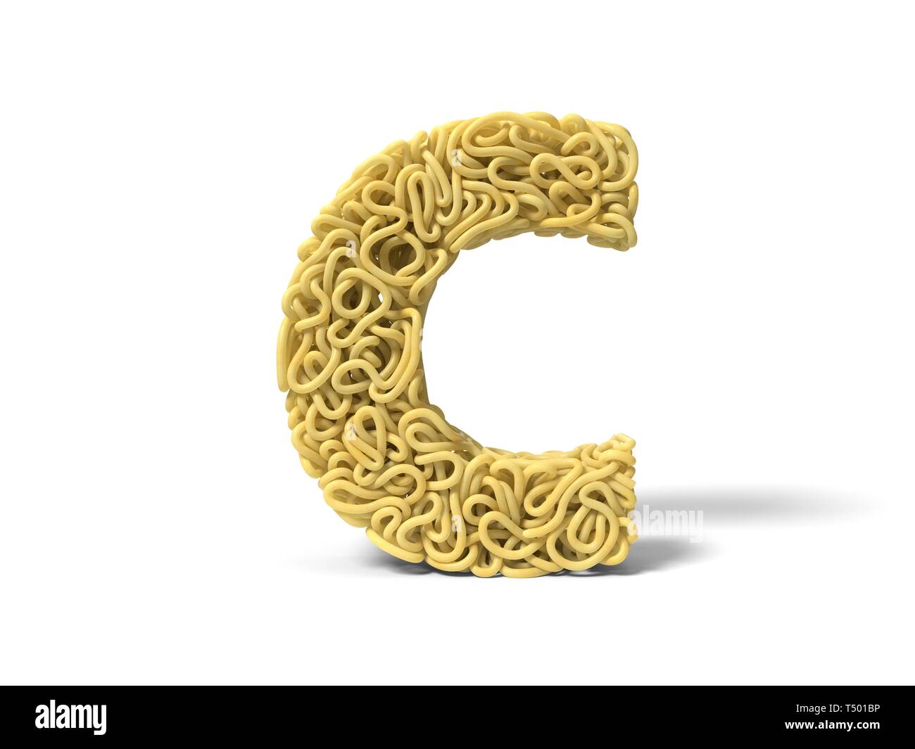 noodle in shape of C letter. curly spaghetti for cooking. suitable for ...