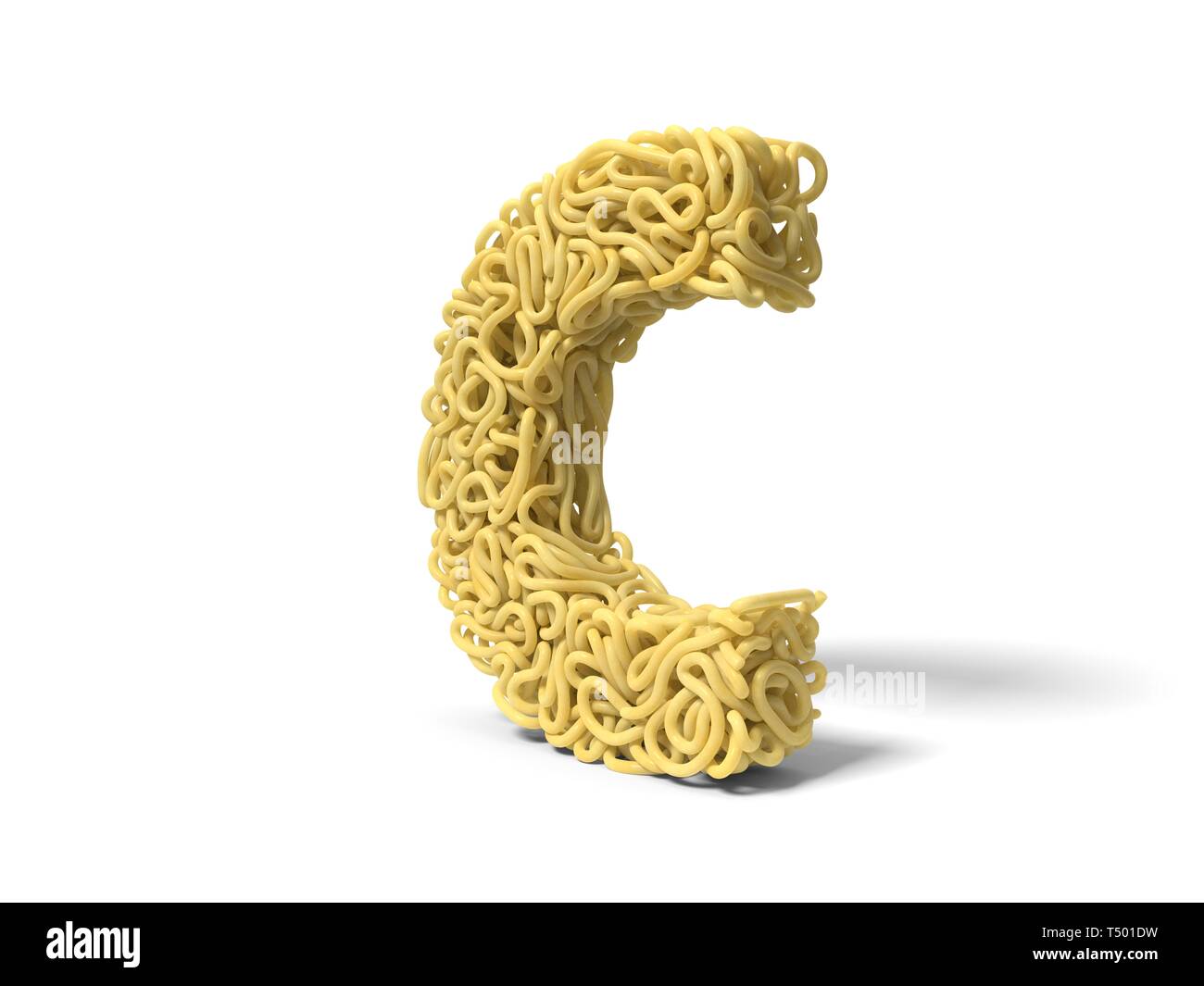 noodle in shape of C letter. curly spaghetti for cooking. suitable for ...