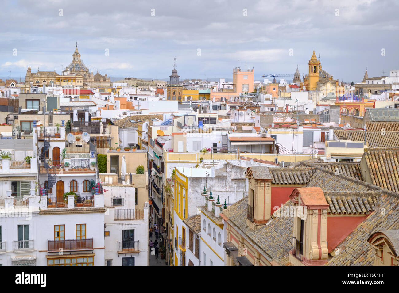 aerial view of the city if Seville in Spain (Capital of Andalusia Stock ...