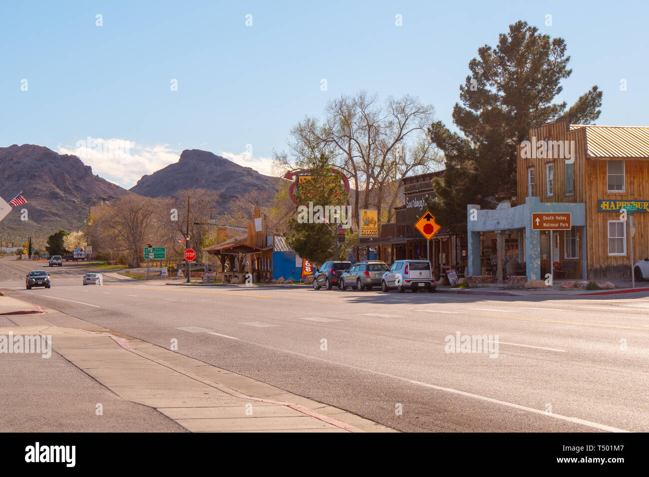 Street view in the city of Beatty - BEATTY, USA - MARCH 29, 2019 Stock ...