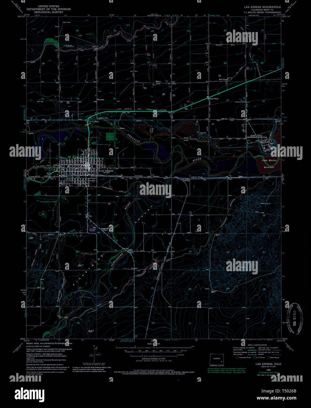 Las animas colorado map hi-res stock photography and images - Alamy