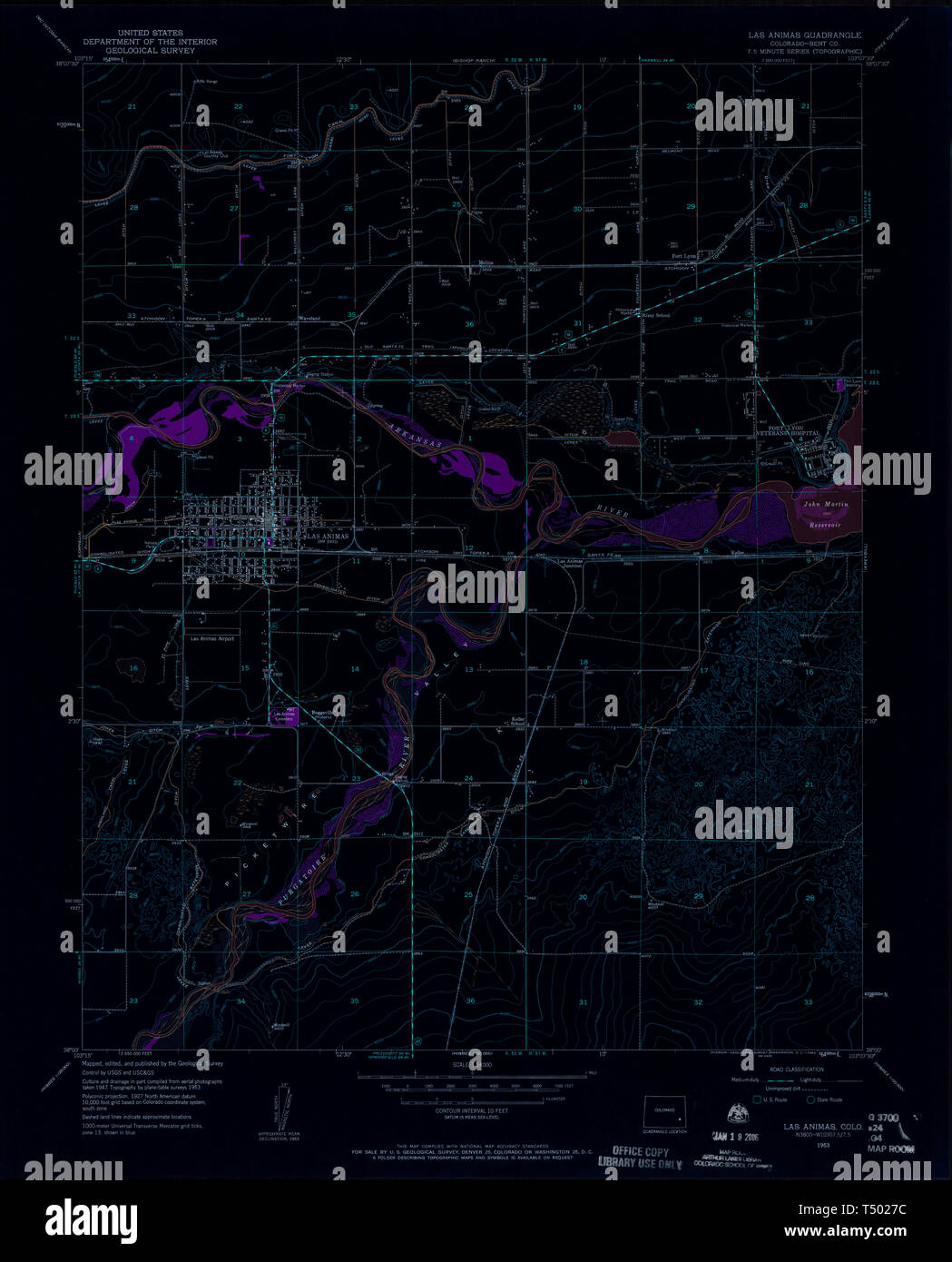 Las animas colorado map hi-res stock photography and images - Alamy