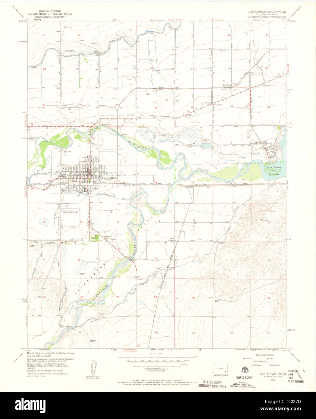Map of las animas hi-res stock photography and images - Alamy