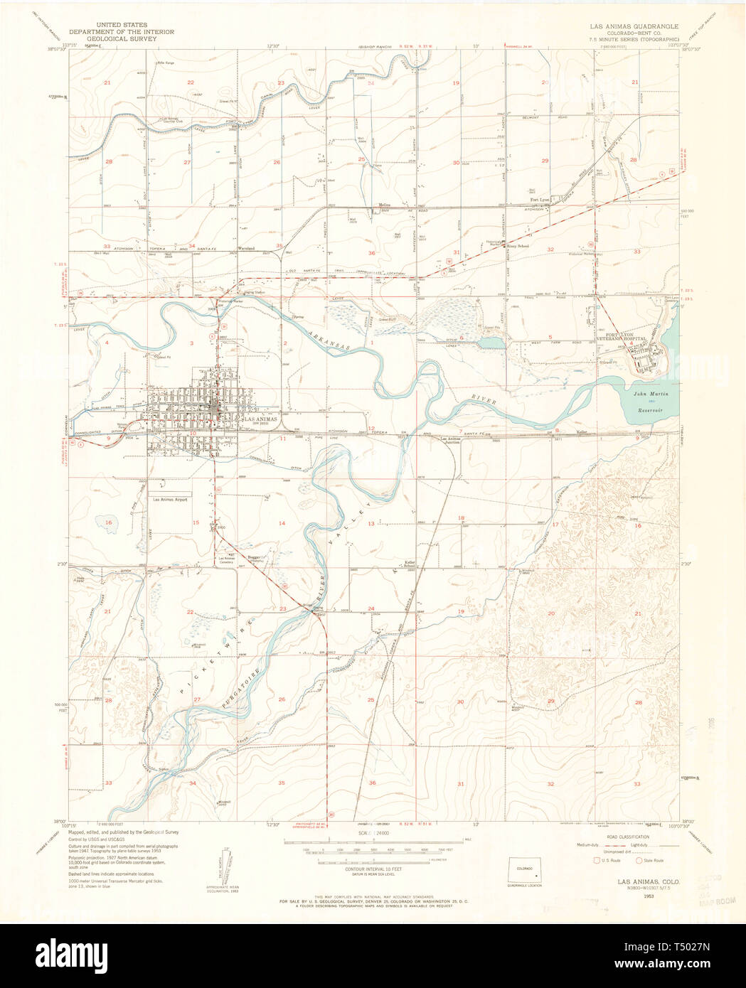 Map of las animas hi-res stock photography and images - Alamy