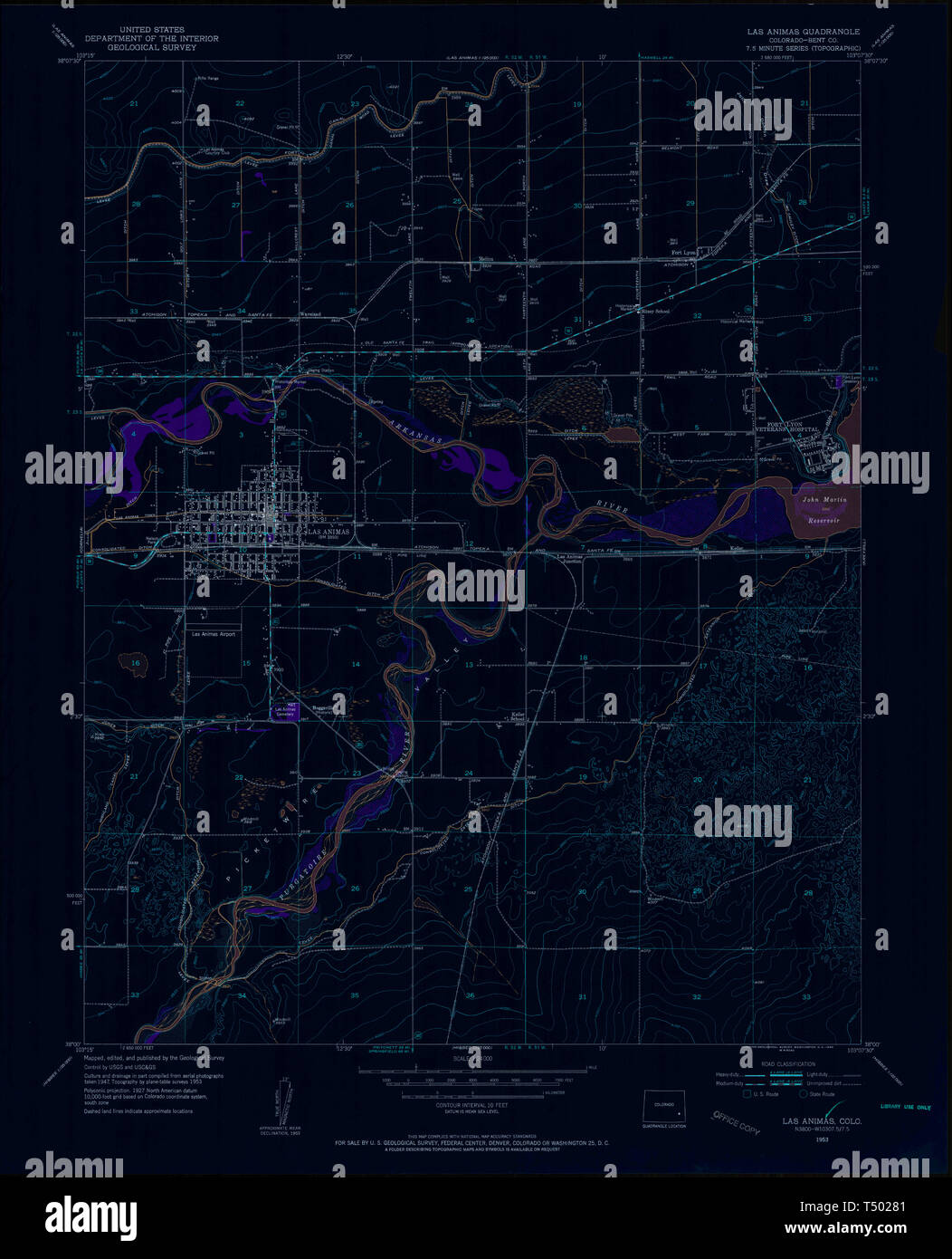 Las animas colorado map hi-res stock photography and images - Alamy