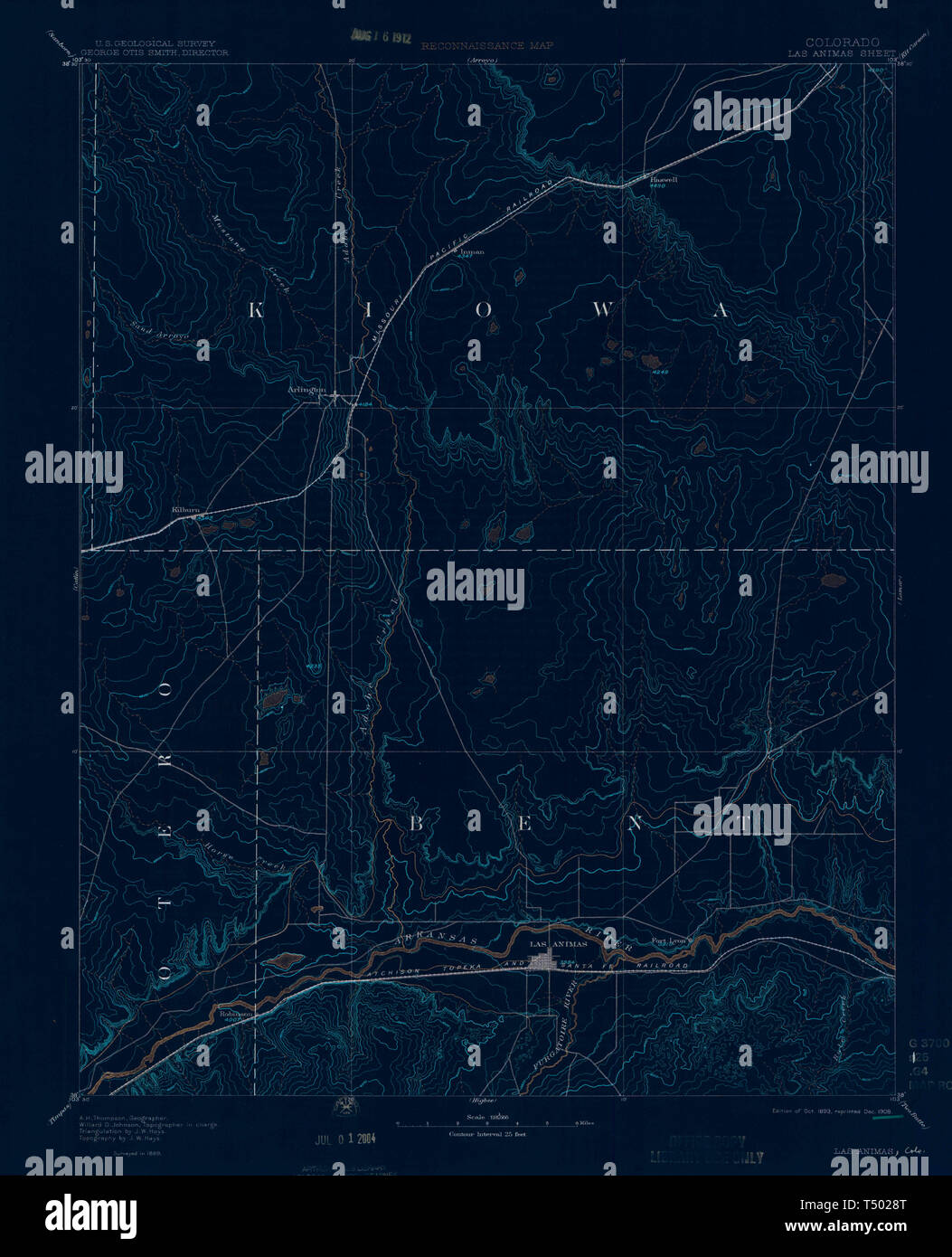 Las animas colorado map hi-res stock photography and images - Alamy