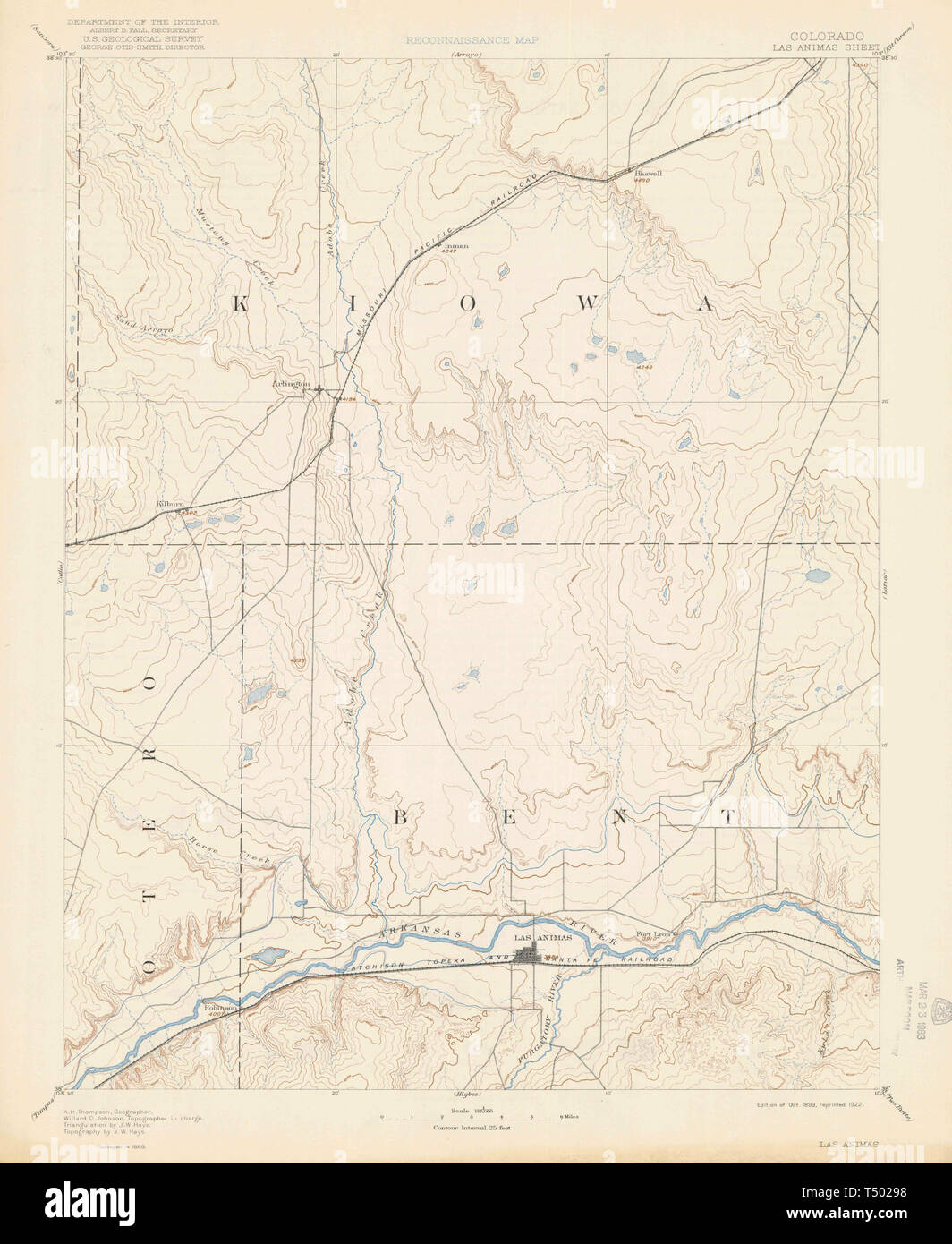 Map of las animas hi-res stock photography and images - Alamy