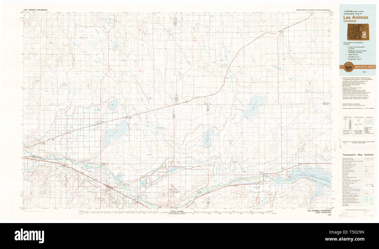 Las animas colorado map hi-res stock photography and images - Alamy