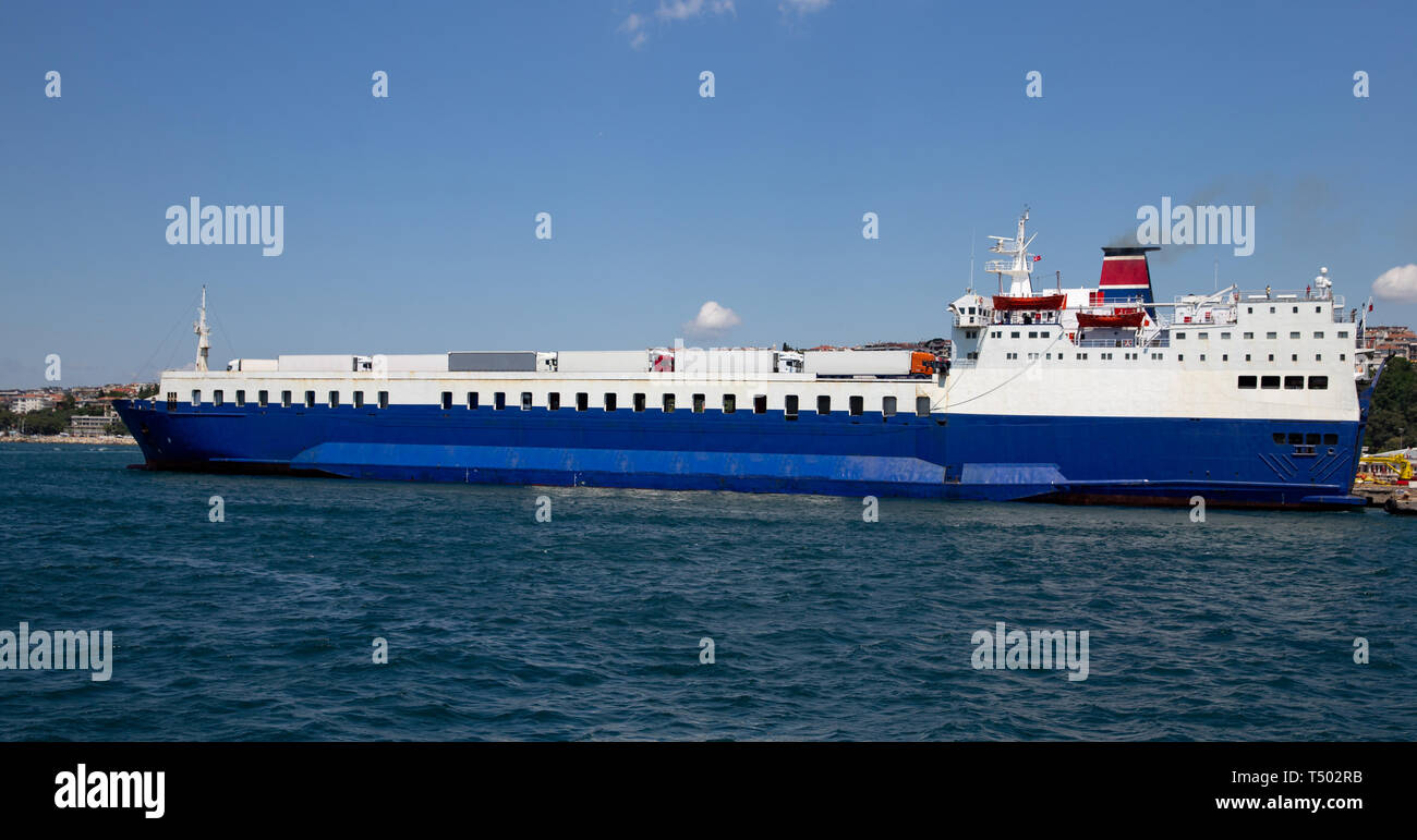 Roro Ship is loading in a Port Stock Photo - Alamy