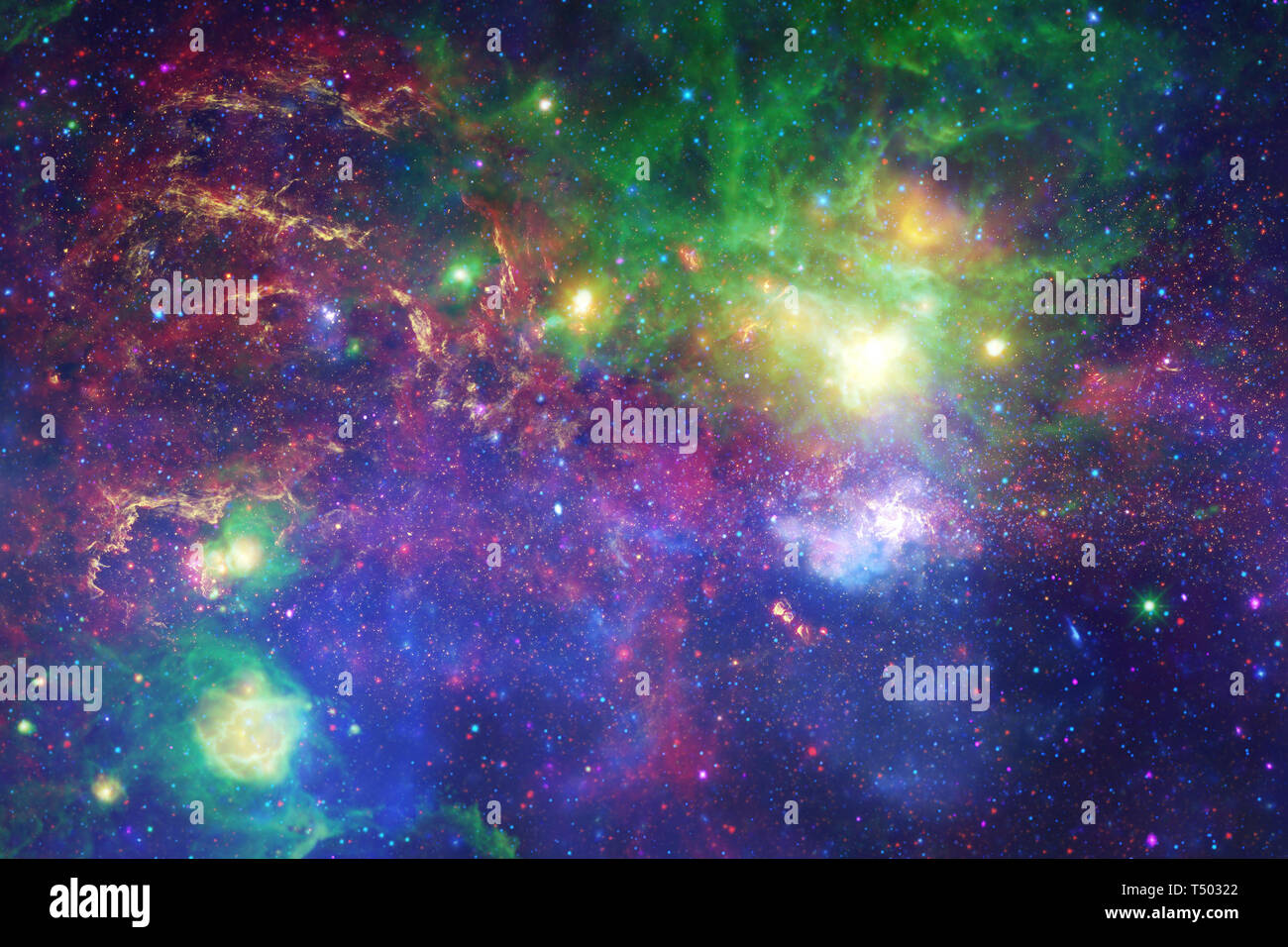 Nebulae and stars in outer space, glowing mysterious universe. Elements ...