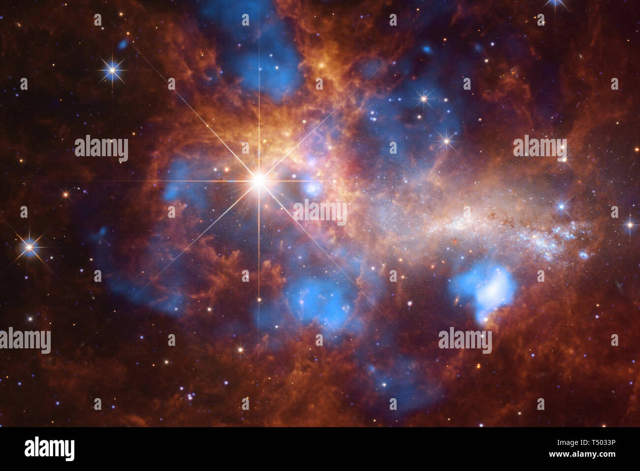 Awesome colorful nebula somewhere in endless universe. Elements of this ...