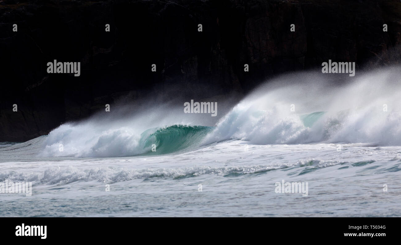 Powerful Wave, Oldshoremore, Scottish Highlands Stock Photo - Alamy