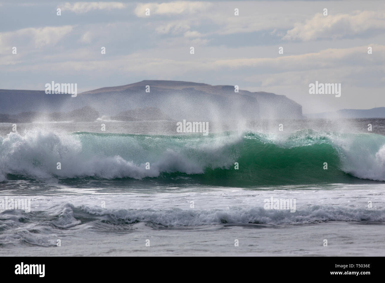 Powerful Wave, Oldshoremore, Scottish Highlands Stock Photo - Alamy