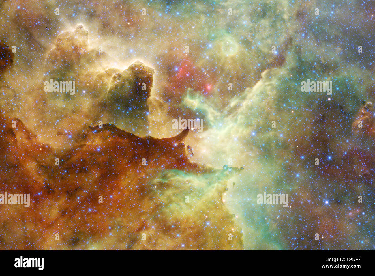Infinite beautiful cosmos background with nebula and stars. Elements of ...