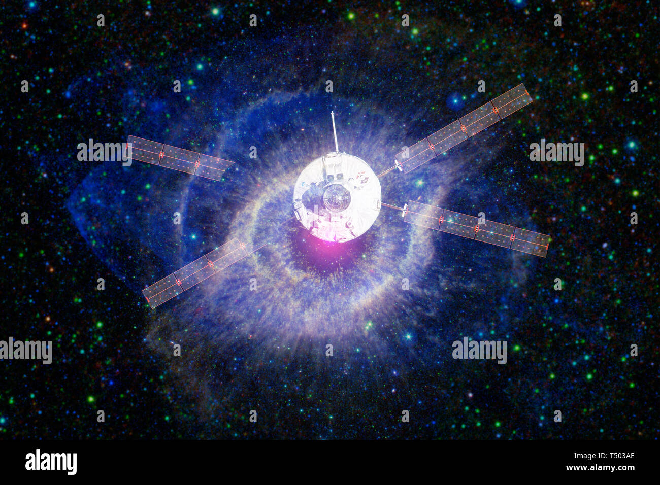 Spacecraft launch into space. Beauty of outer space. Billions of ...