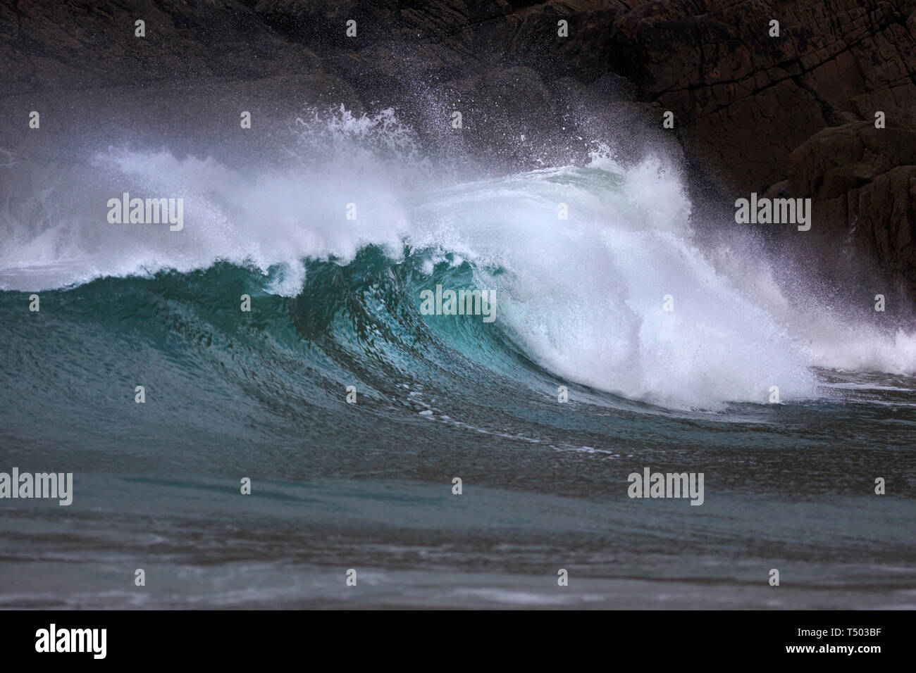 Powerful Wave, Oldshoremore, Scottish Highlands Stock Photo - Alamy