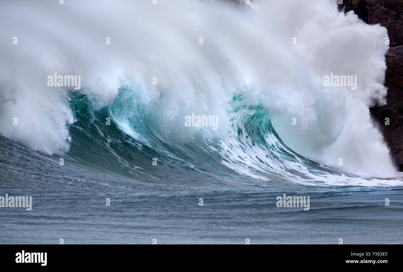 Powerful Wave, Oldshoremore, Scottish Highlands Stock Photo - Alamy