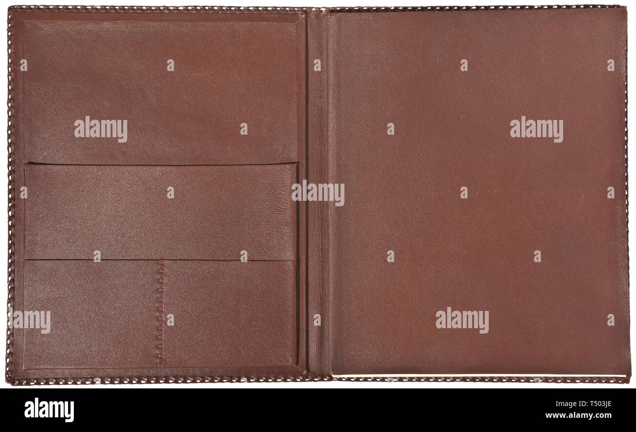 Adolf Hitler - a writing folder from the Munich Führerbau A leather ...