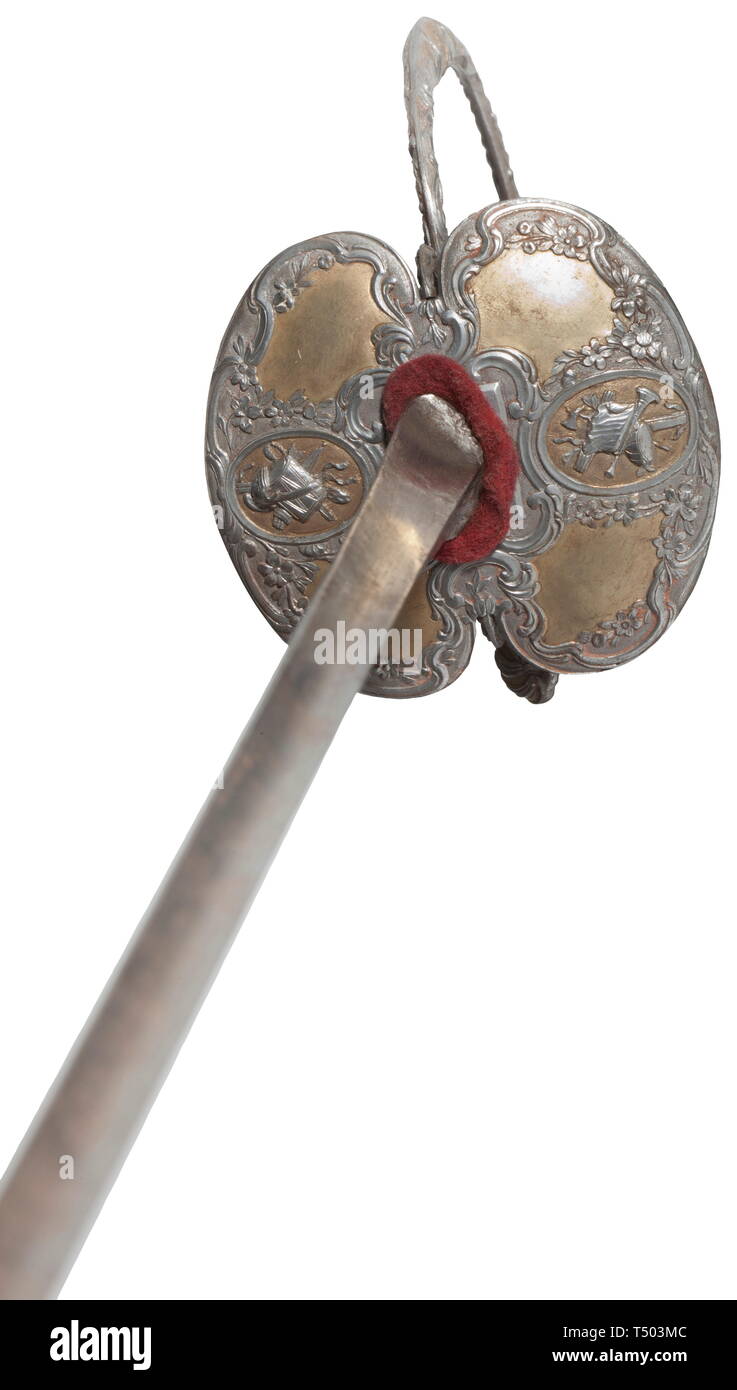 A fine French small-sword with chiselled hilt, circa 1780 Slender blade ...