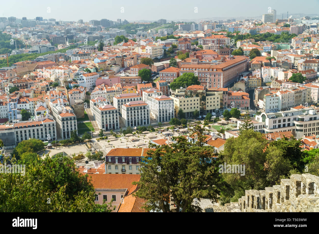 Aerial View Of Lisbon City Rooftops In Portugal Stock Photo - Alamy