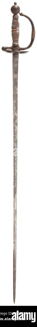 A French officer's small-sword, circa 1760. Robust single-edged blade ...