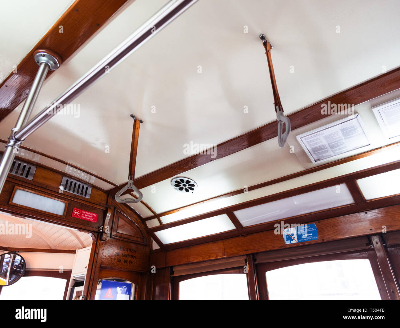 the famous empty tram 28, roof detail, tourist destination par ...